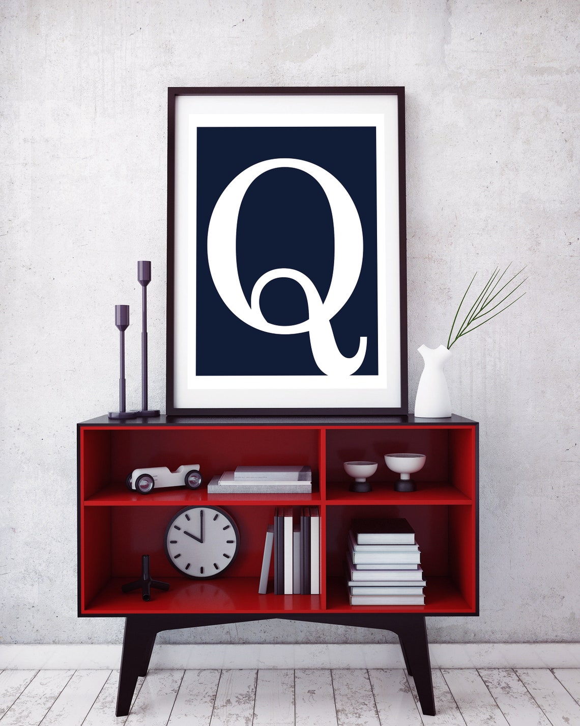 Letter q Printable Initial Art Poster - Etsy
