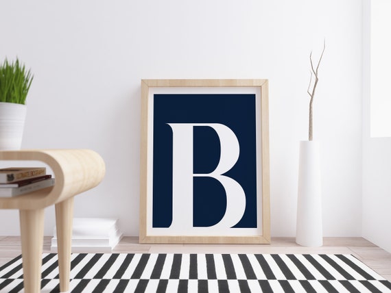 Letter b Printable Initial Art Poster | Etsy