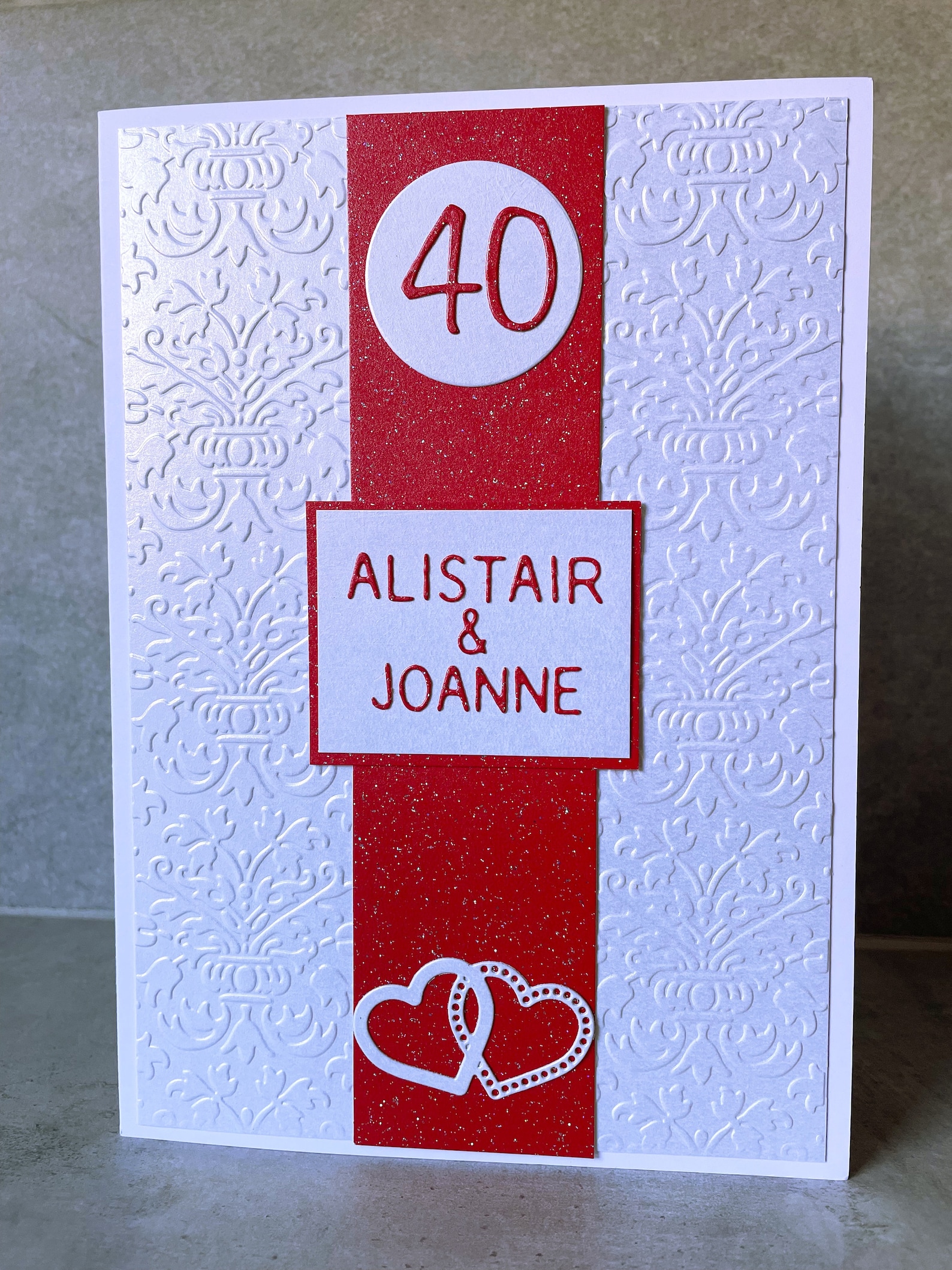 Ruby Wedding Anniversary Card Personalised Handmade 40th - Etsy UK