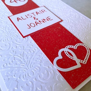 Ruby Wedding Anniversary Card Personalised Handmade 40th - Etsy UK