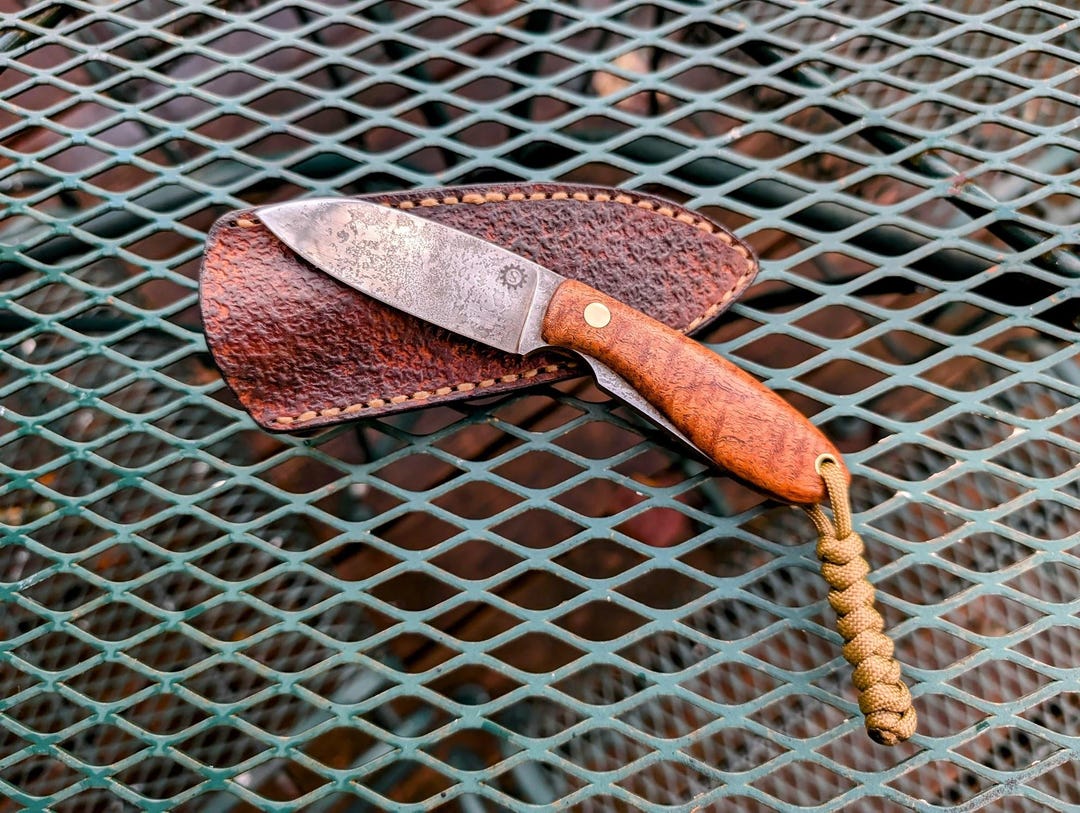 Fixed Blade Belt Knife, Cross Draw, Appendix Carry With Curly Maple ...