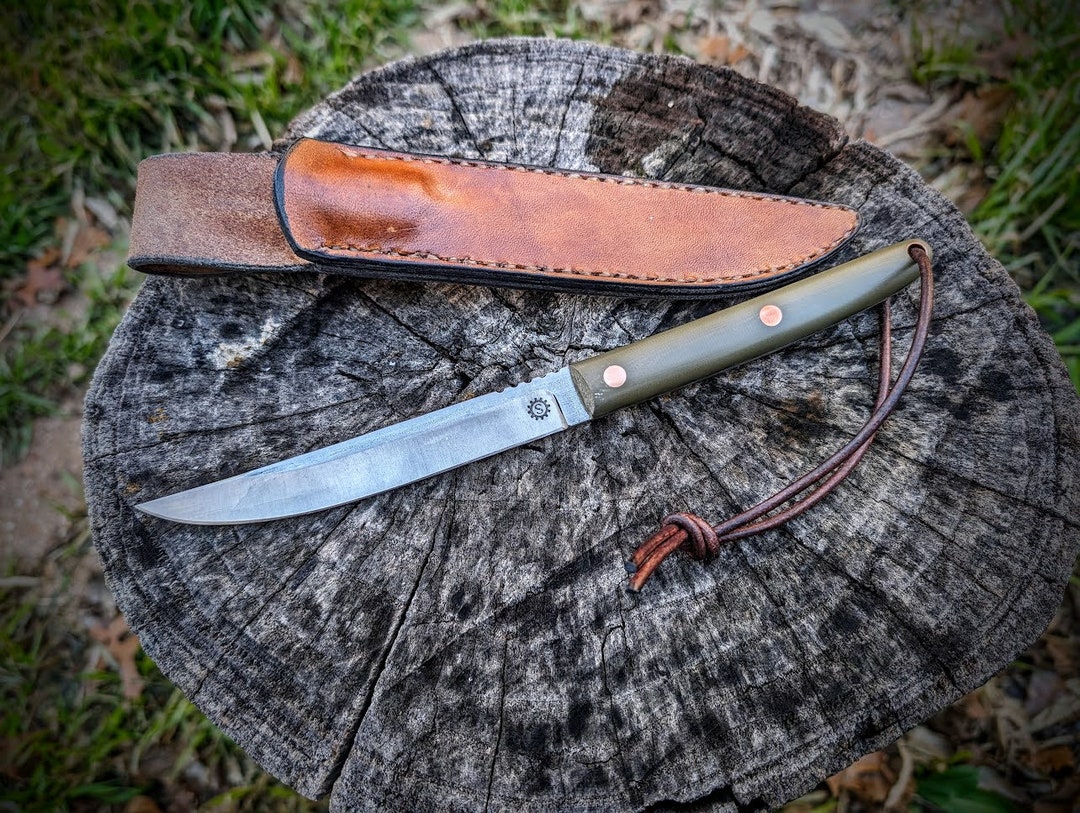Kwaiken Slim Fixed Blade Japanese Inspired Knife With Custom Leather ...