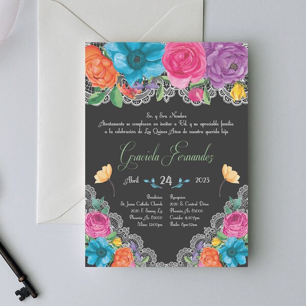 Mexican Style Quinceanera Invitations - Etsy