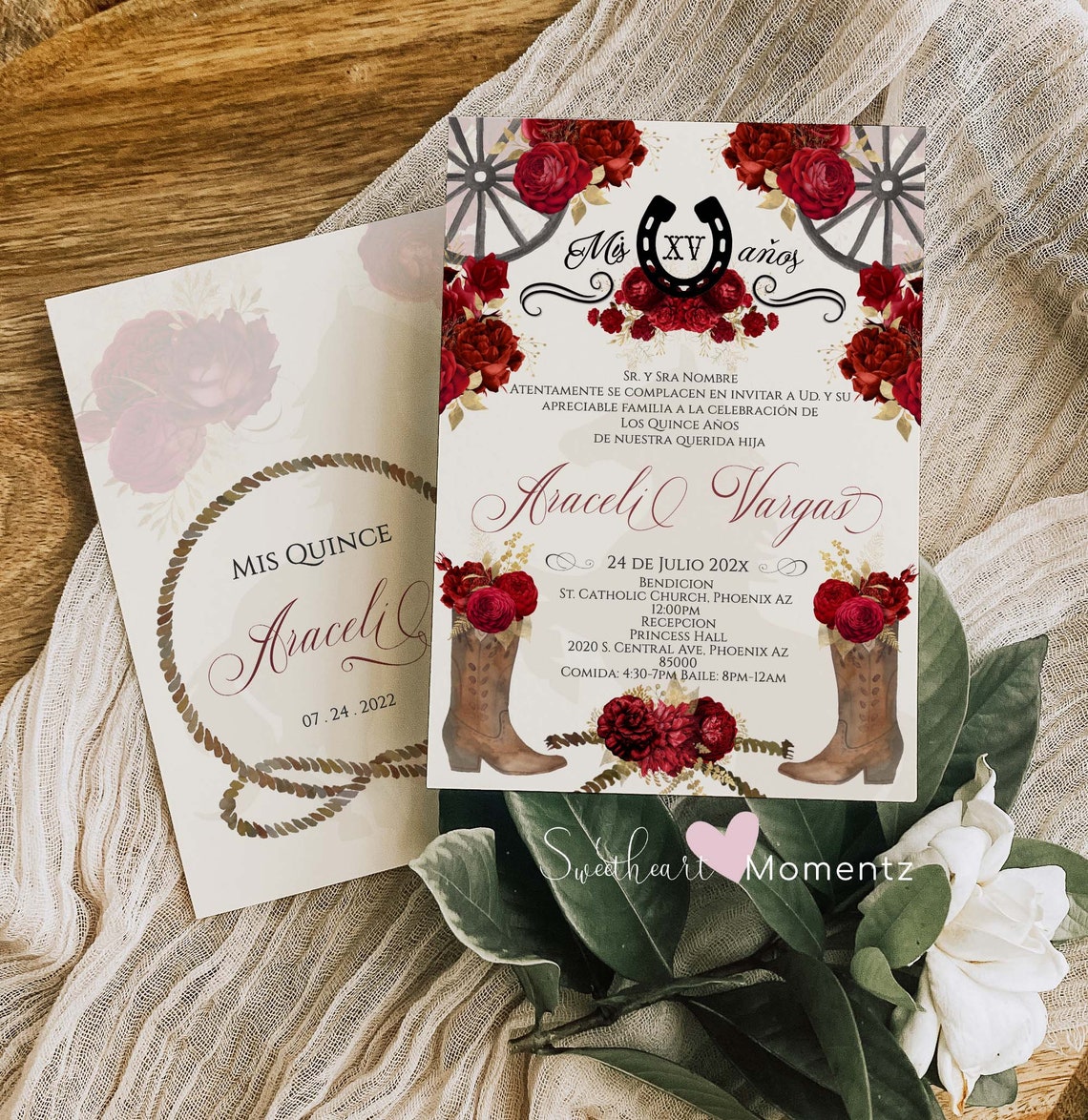 Red Charro Quinceanera Invitation Charro Quinceanera Red and - Etsy