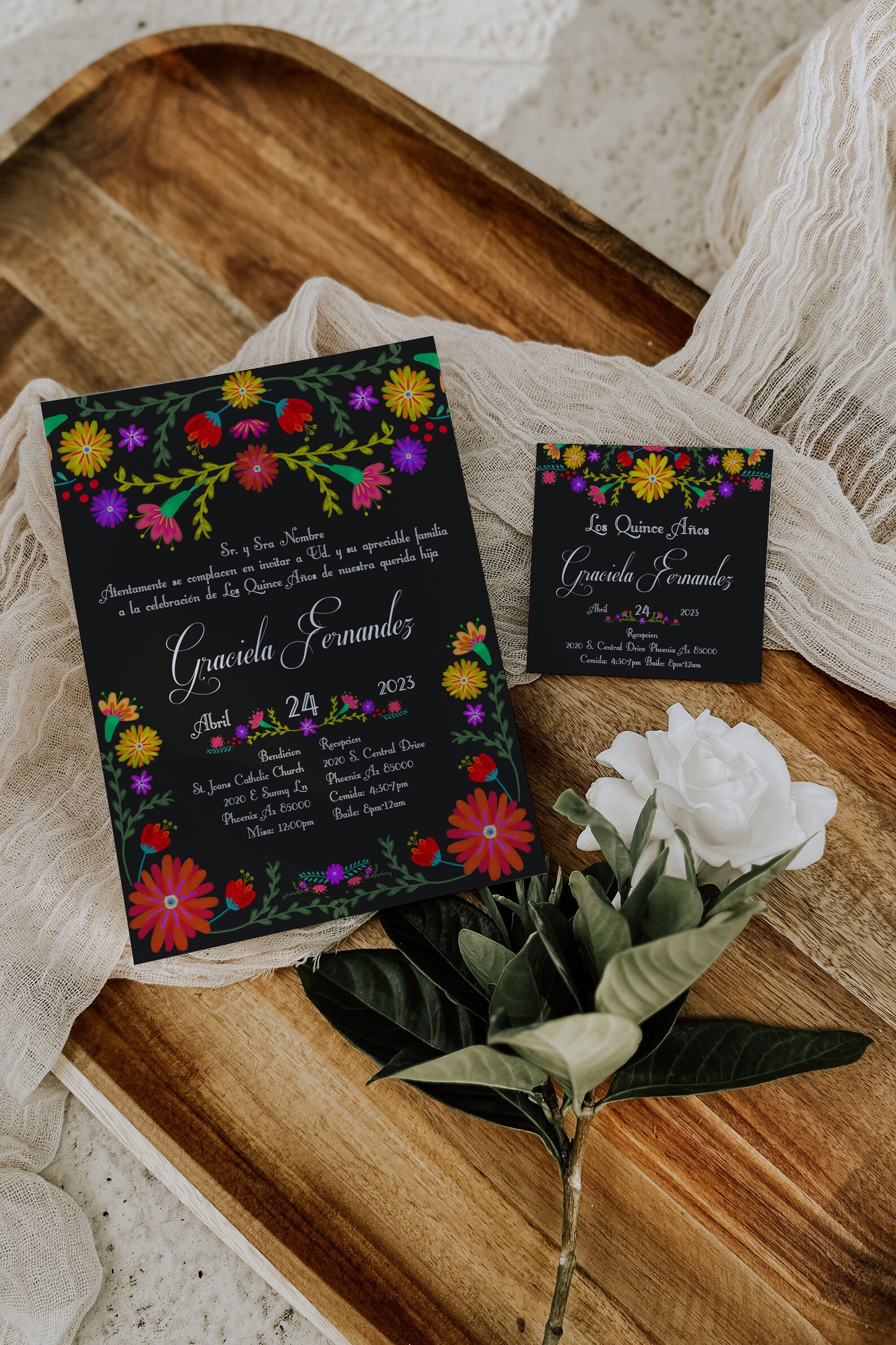 Mexican Quinceanera Party Bundle, Invitation in Spanish, Mexican Style ...
