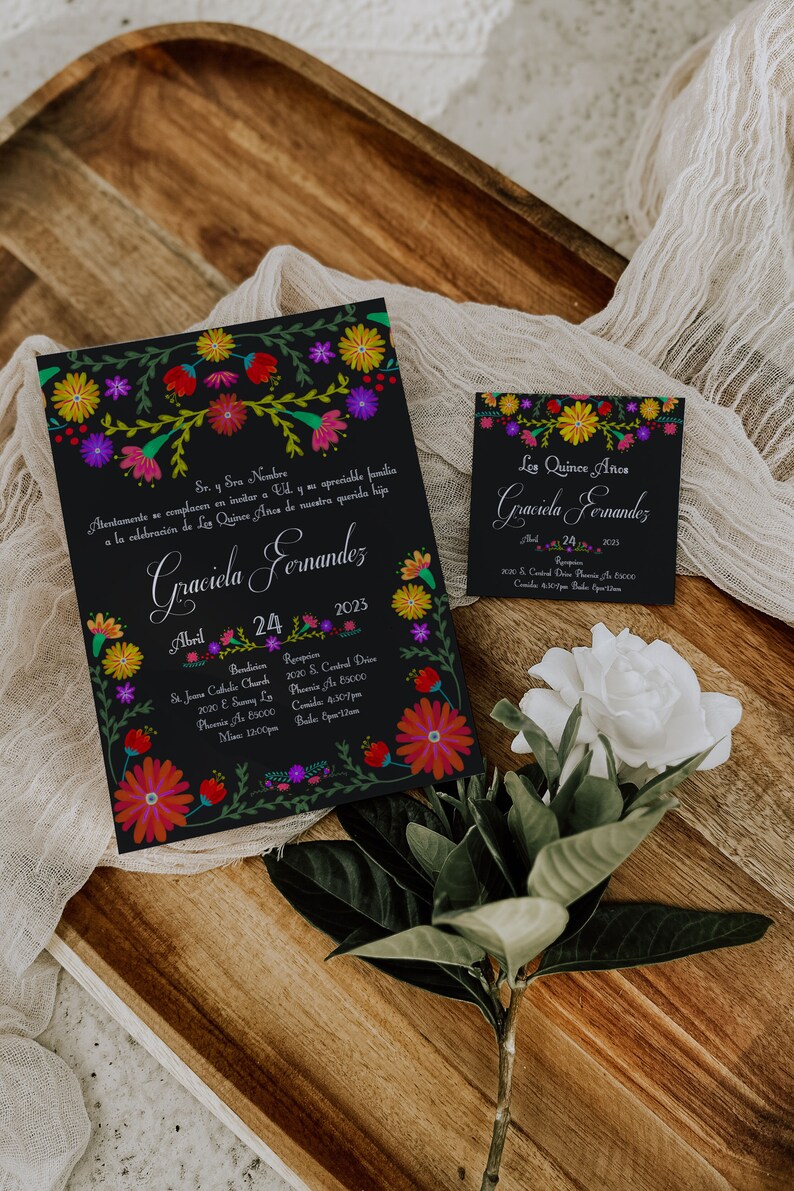 Mexican Quinceanera Party Bundle, Invitation in Spanish, Mexican Style ...