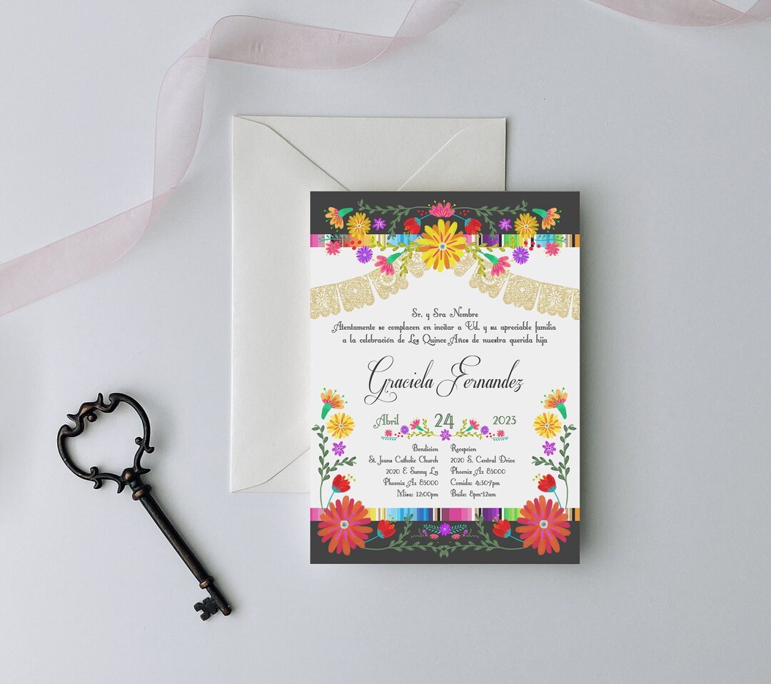 Mexican Quinceanera Invitation, Quinceanera Invitation, Invitation in ...