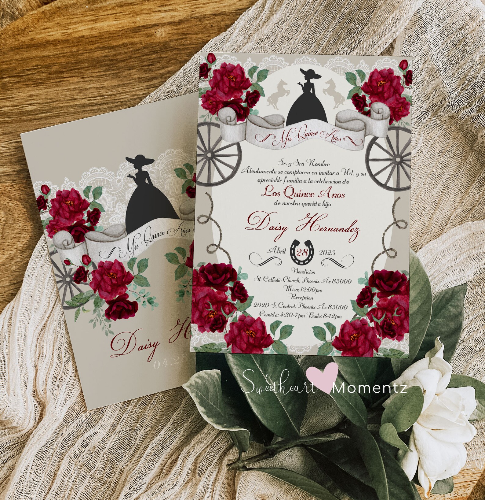 Red Charro Quinceanera Invitation Charro Quinceanera Red and - Etsy