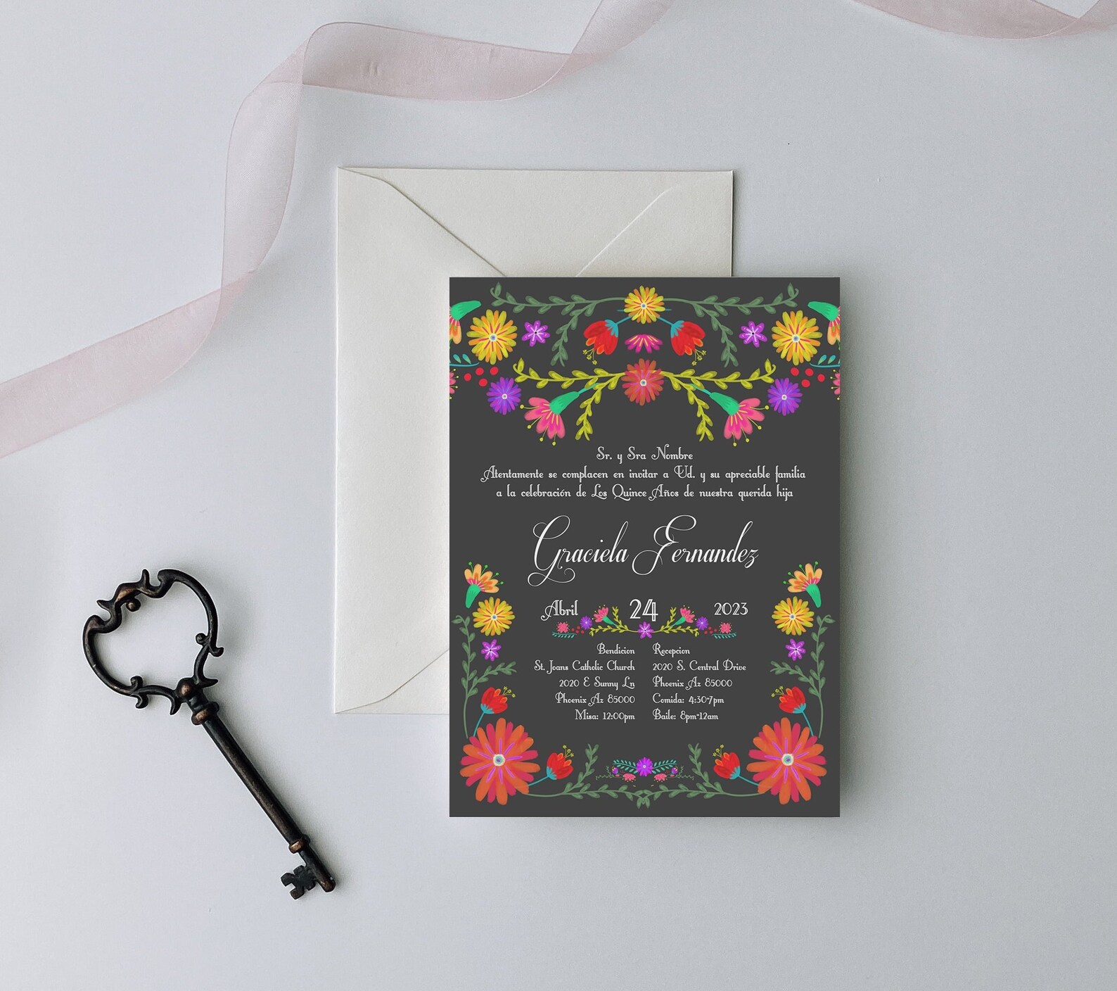 Mexican Quinceanera Invitation Quinceanera Invitation - Etsy