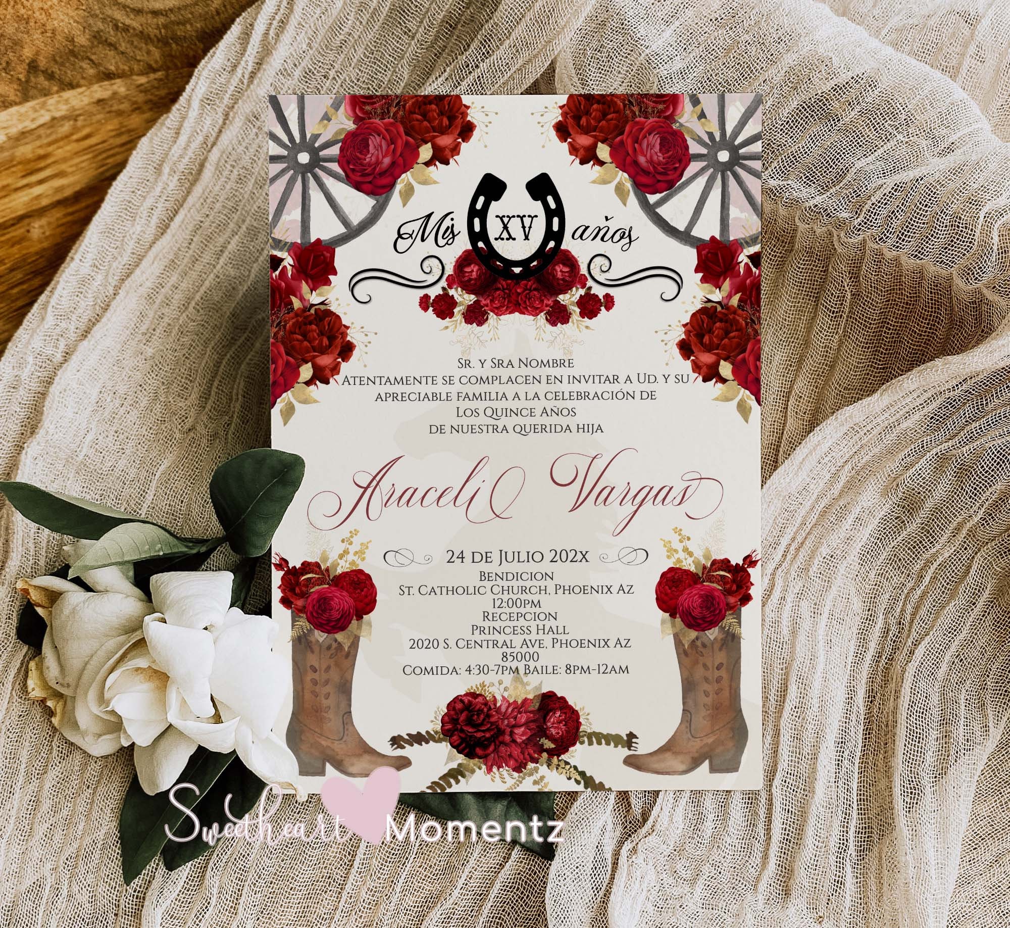 Red Charro Quinceanera Invitation Charro Quinceanera Red and - Etsy