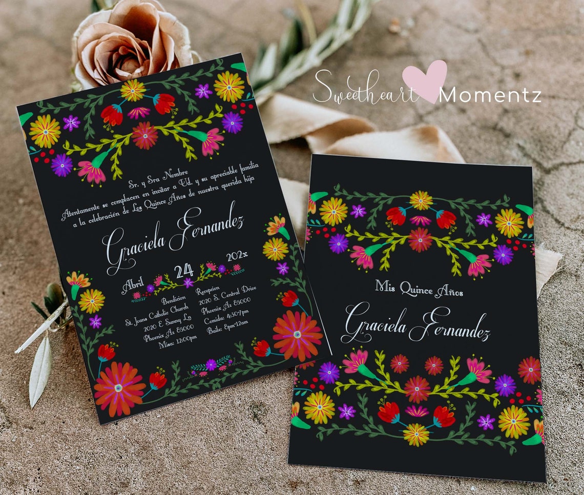 Mexican Quinceanera Invitation, Quinceanera Invitation, Invitation in ...