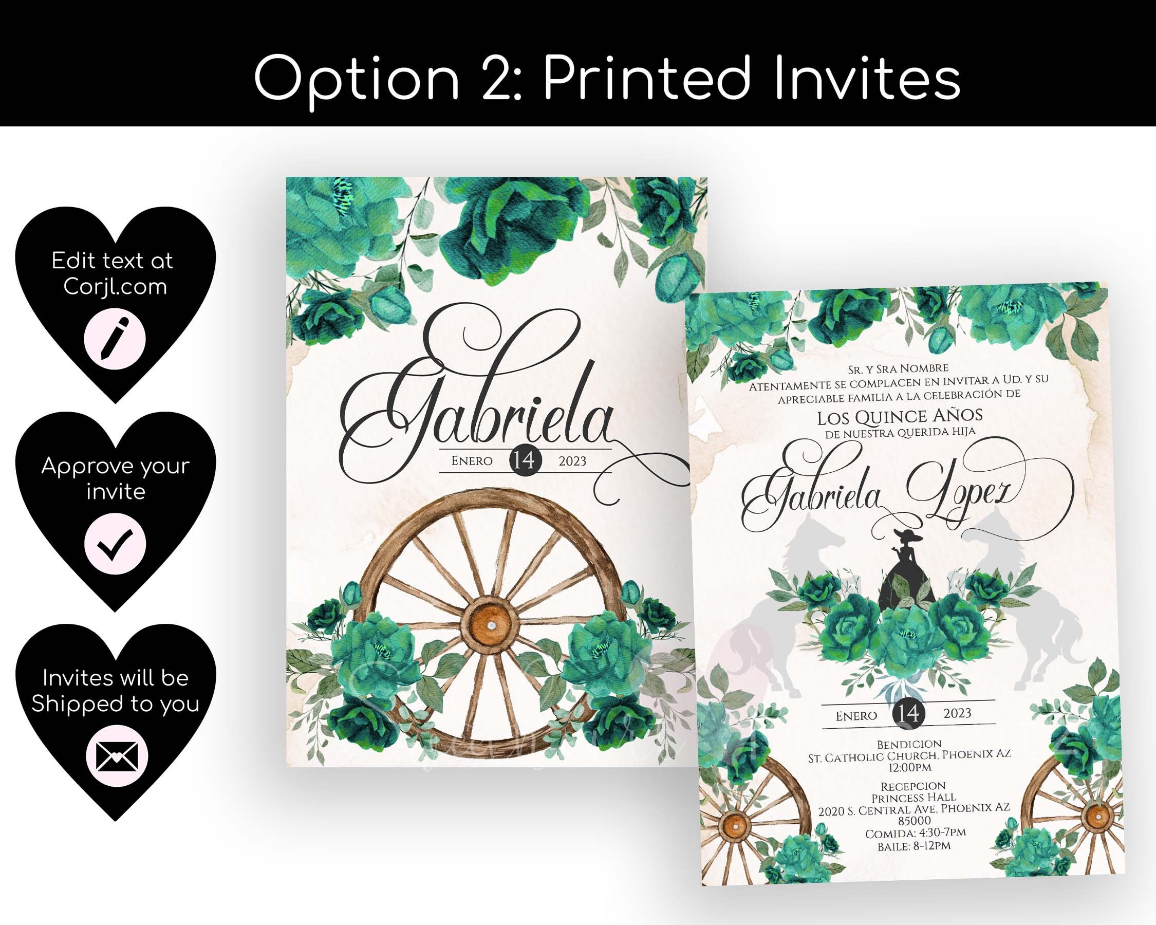 Emerald Charro Quinceanera Invitation Charro Quinceanera - Etsy