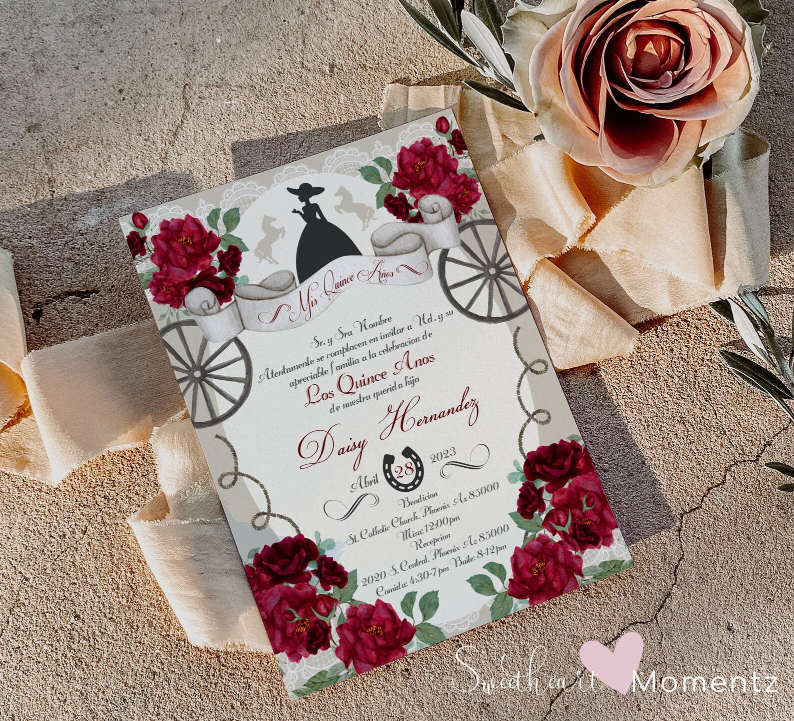 Red Charro Quinceanera Invitation Charro Quinceanera Red and - Etsy