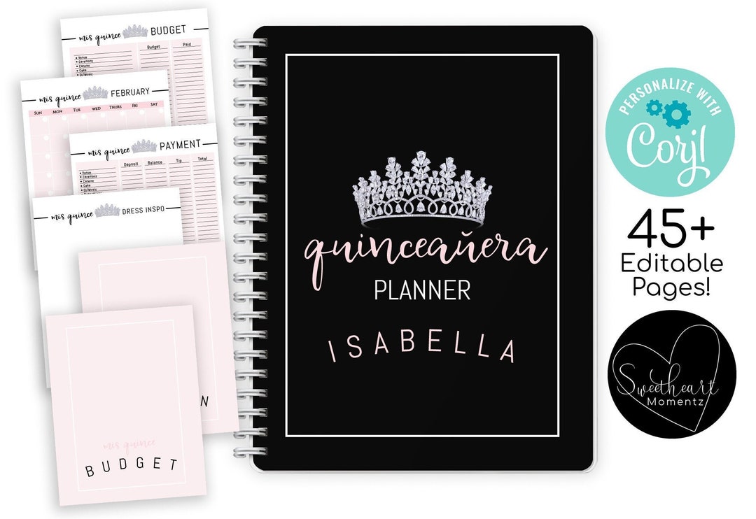 Pink Quinceanera Planning Book, Quinceanera Timeline Printable ...