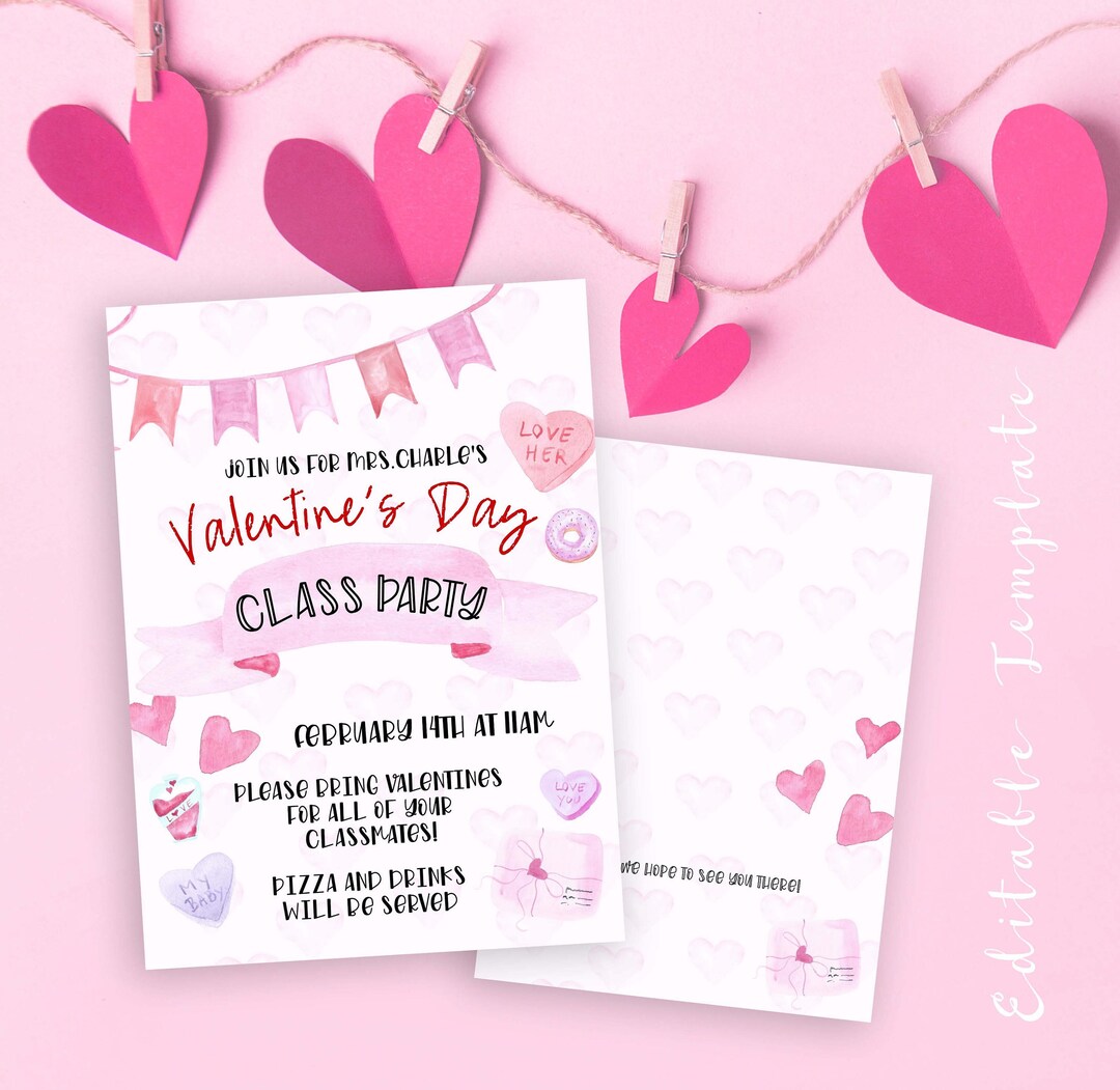 Valentines Class Party Invitation, Valentine's Day Class Party ...