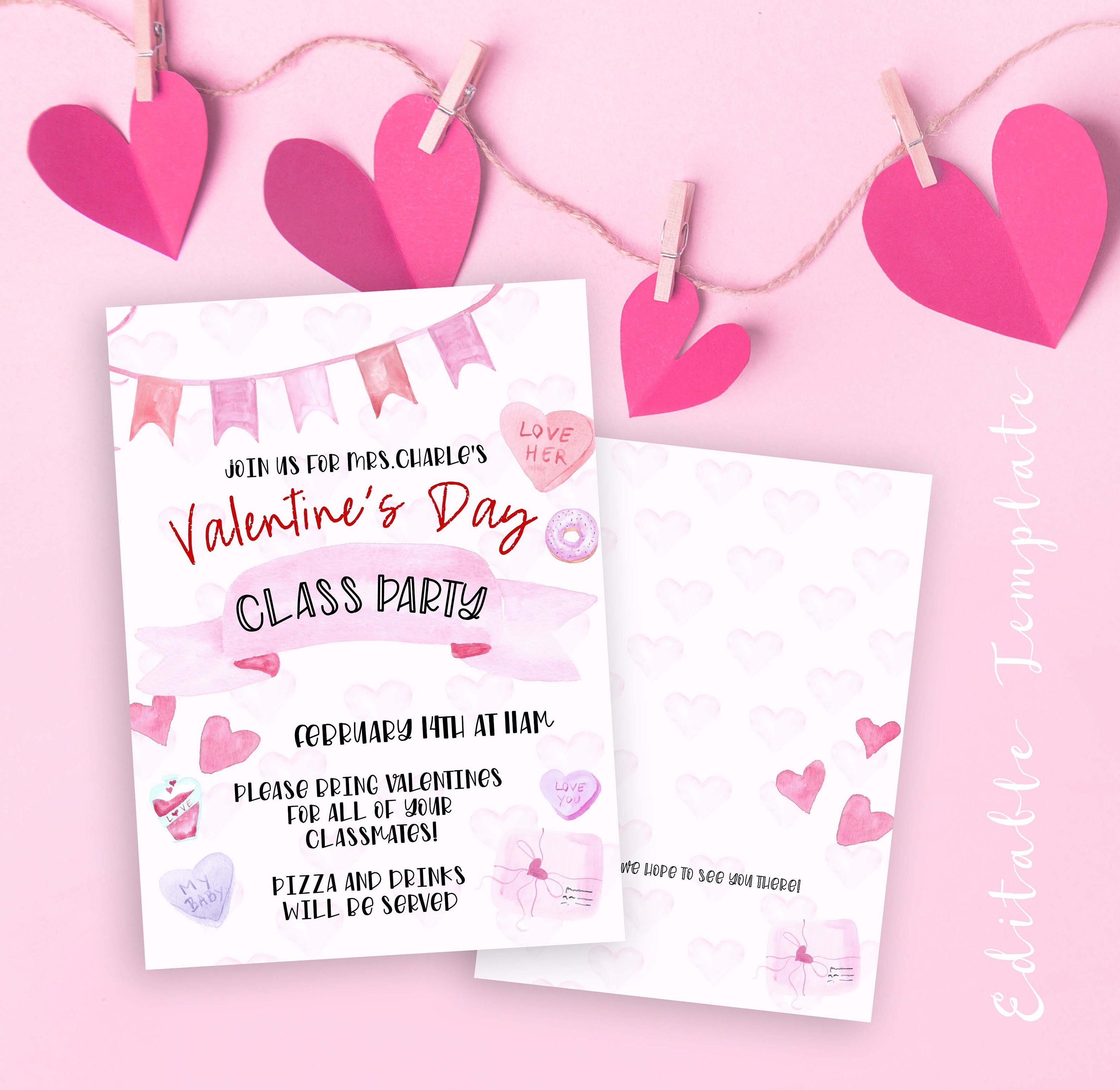 Valentines Class Party Invitation, Valentine's Day Class Party ...