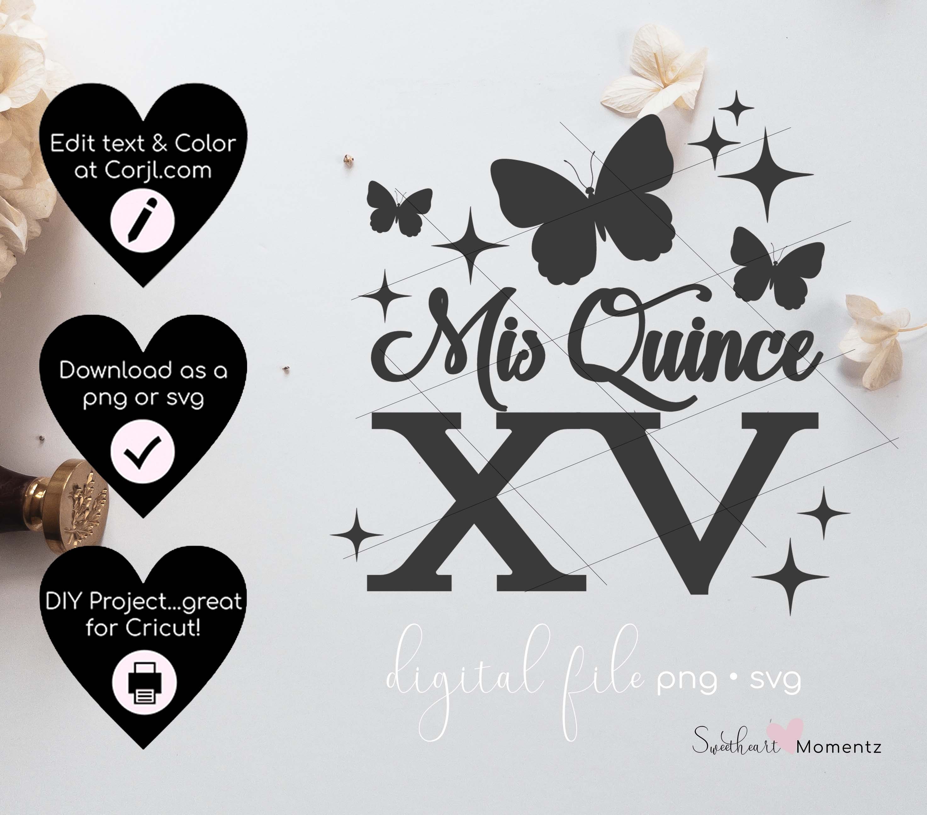 Butterfly Quinceanera Svg, Personalized Mis XV Anos Champagne Glass ...