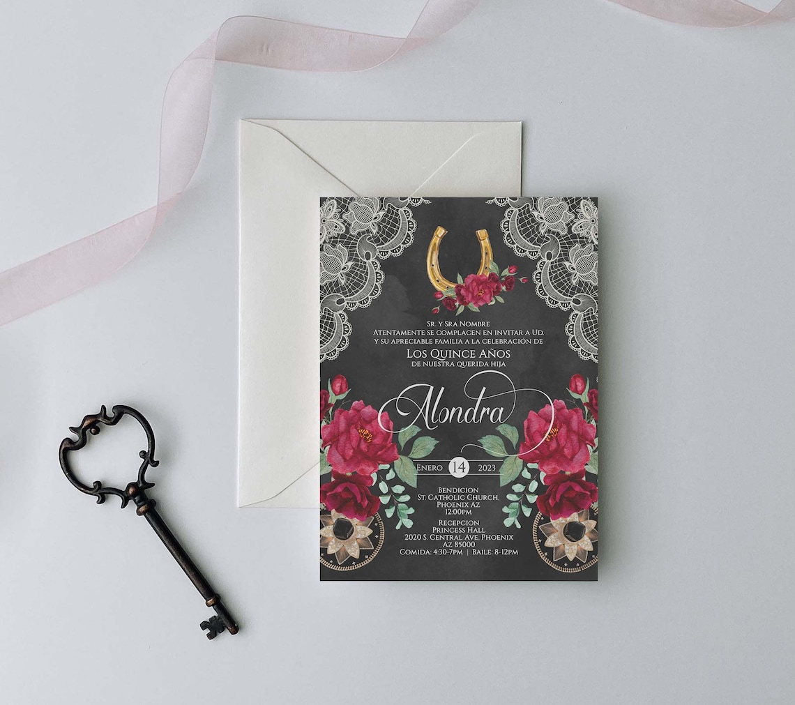 Red Charro Quinceanera Invitation Charro Quinceanera Red and - Etsy