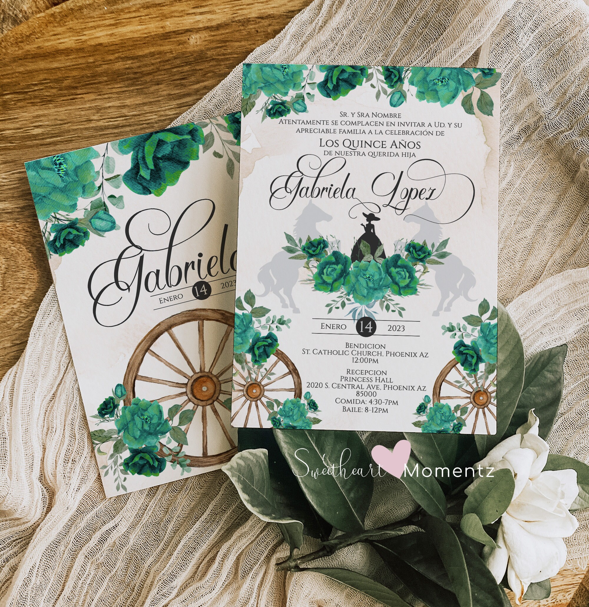 Emerald Charro Quinceanera Invitation Charro Quinceanera - Etsy