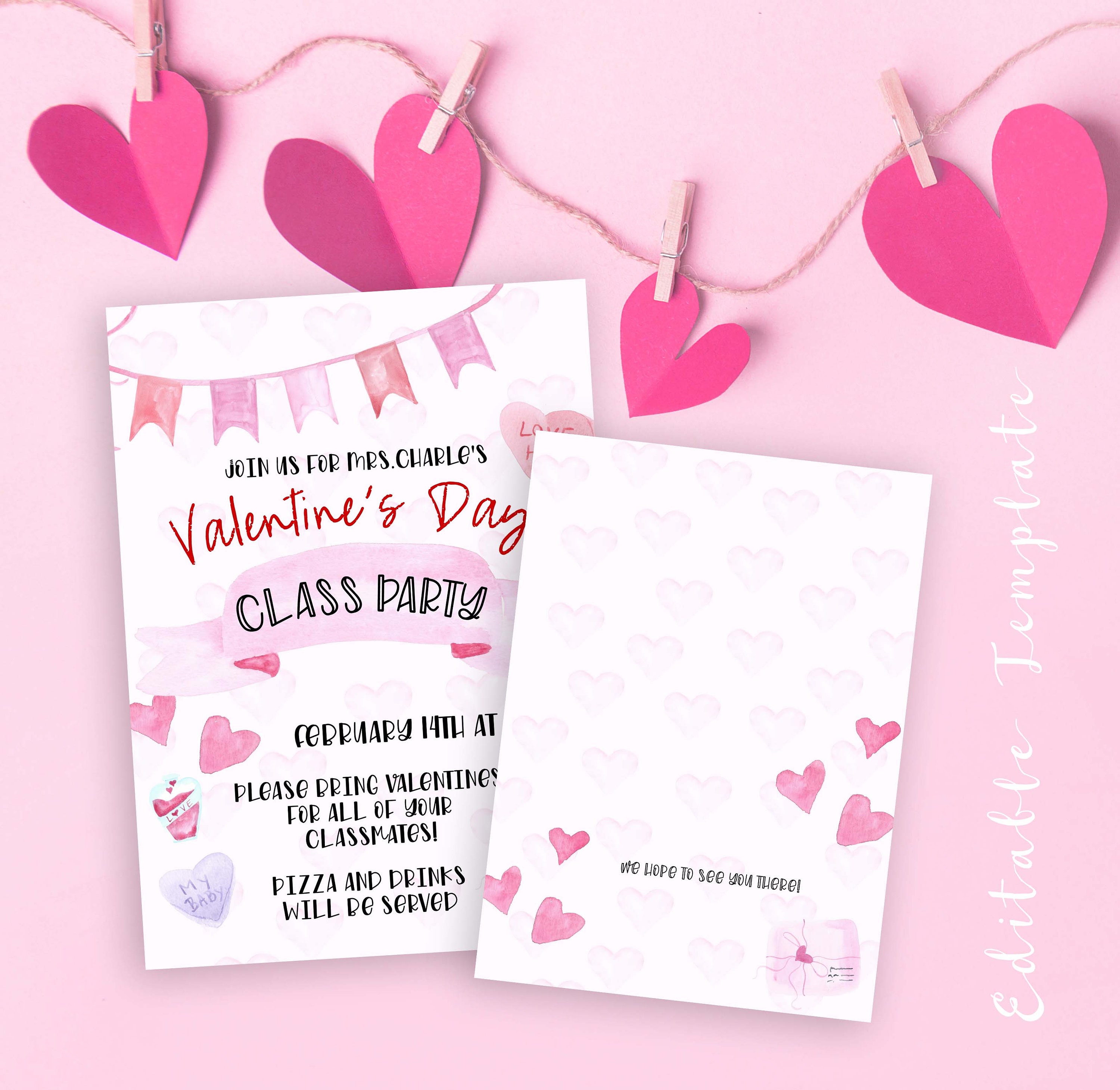 Valentines Class Party Invitation, Valentine's Day Class Party ...