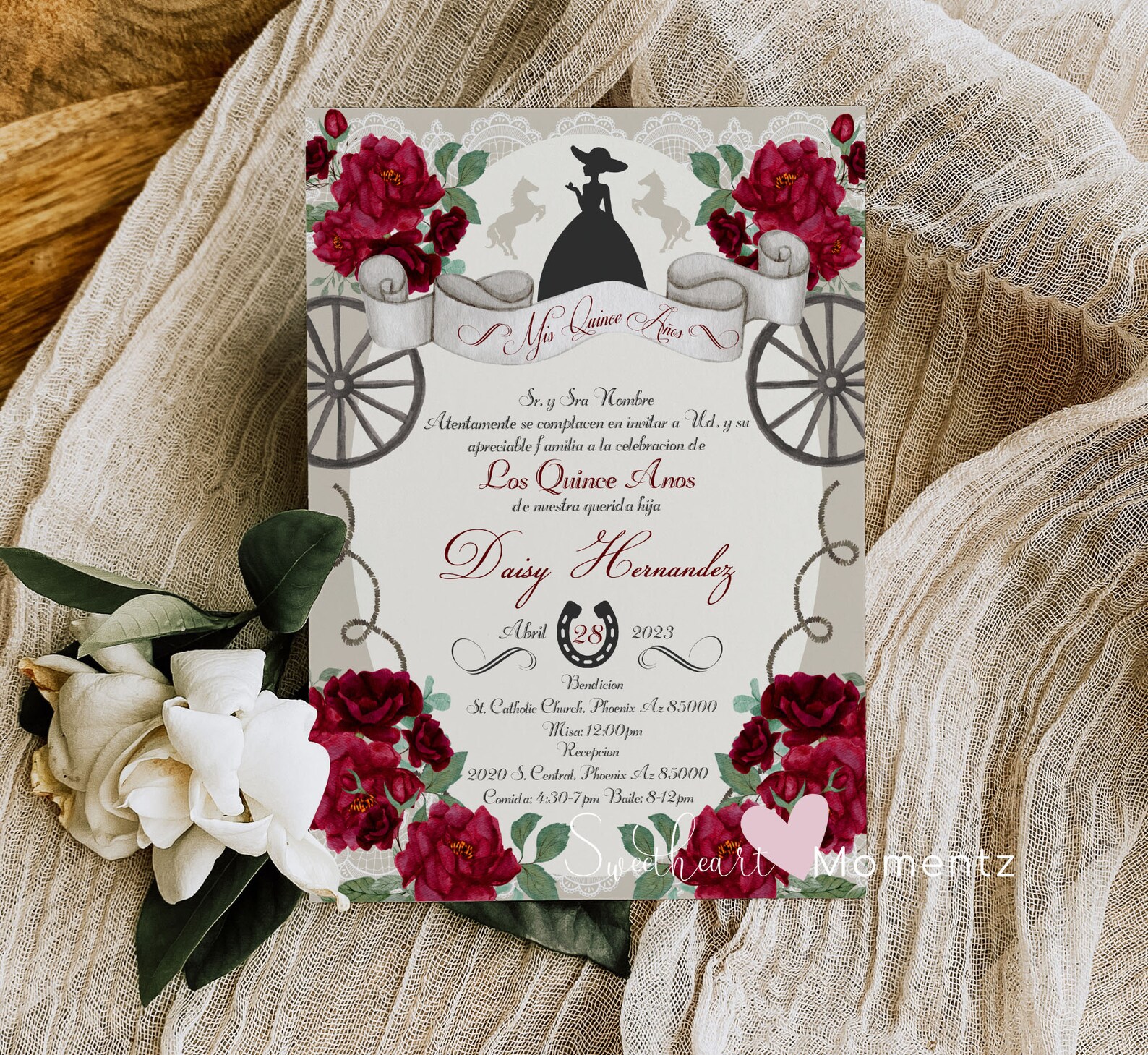 Red Charro Quinceanera Invitation Charro Quinceanera Red and - Etsy