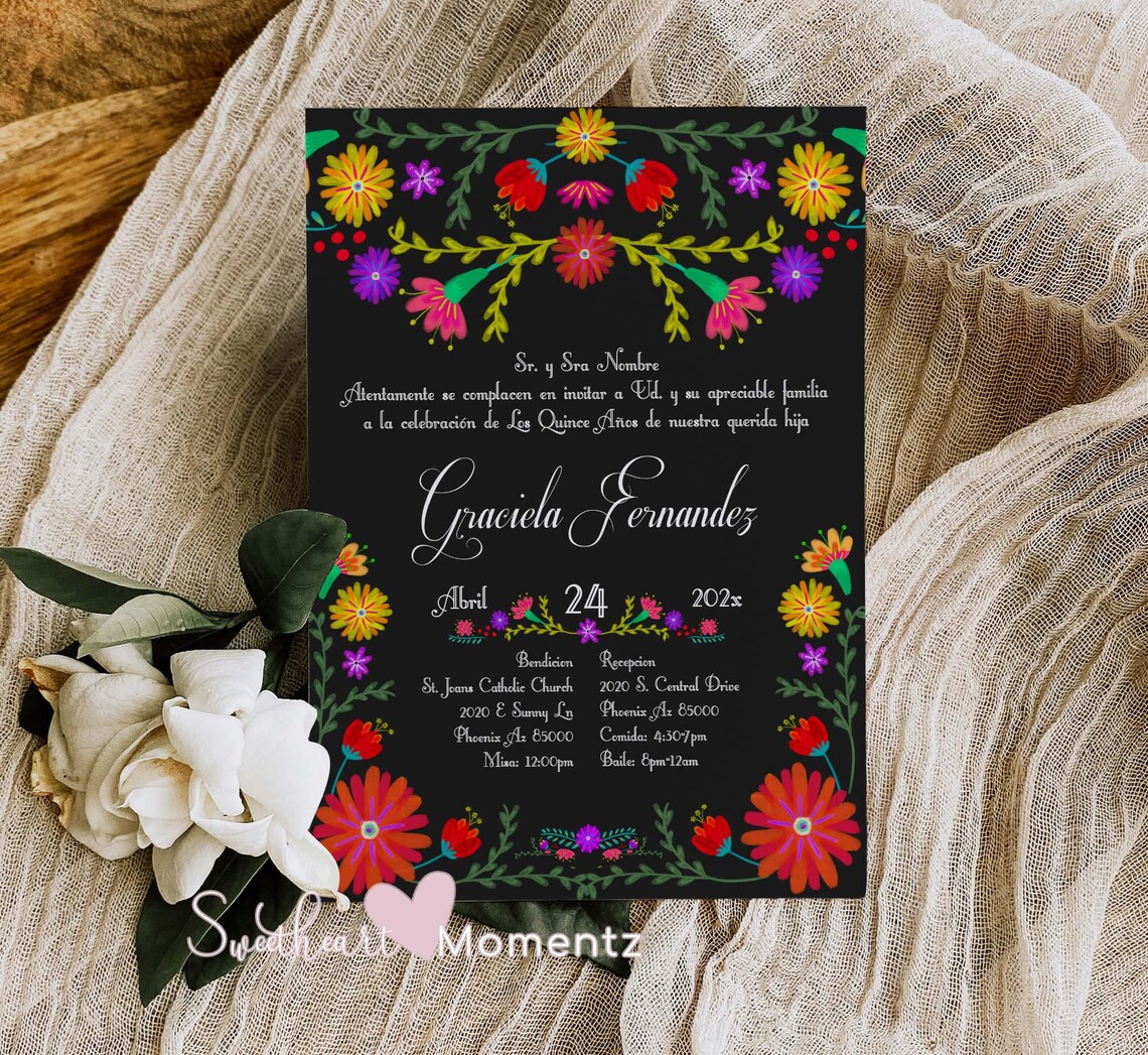 Mexican Quinceanera Invitation Quinceanera Invitation - Etsy