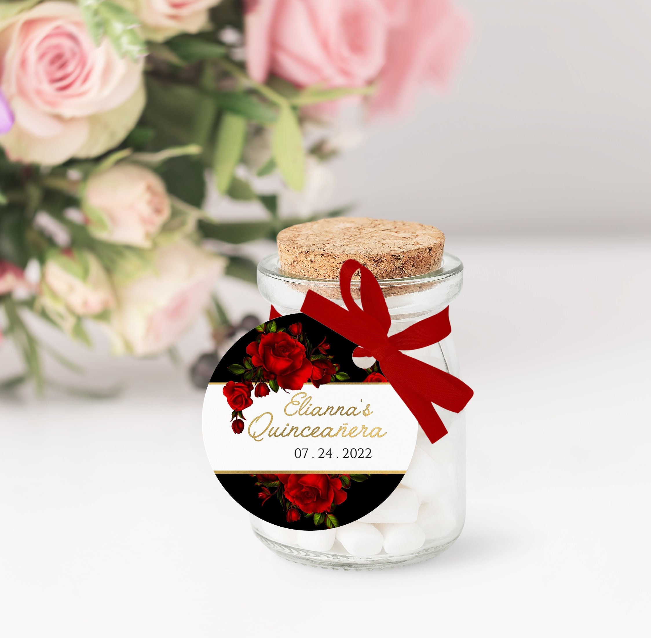 Red Black and Gold Sticker Red Quinceanera Party Favors Red - Etsy