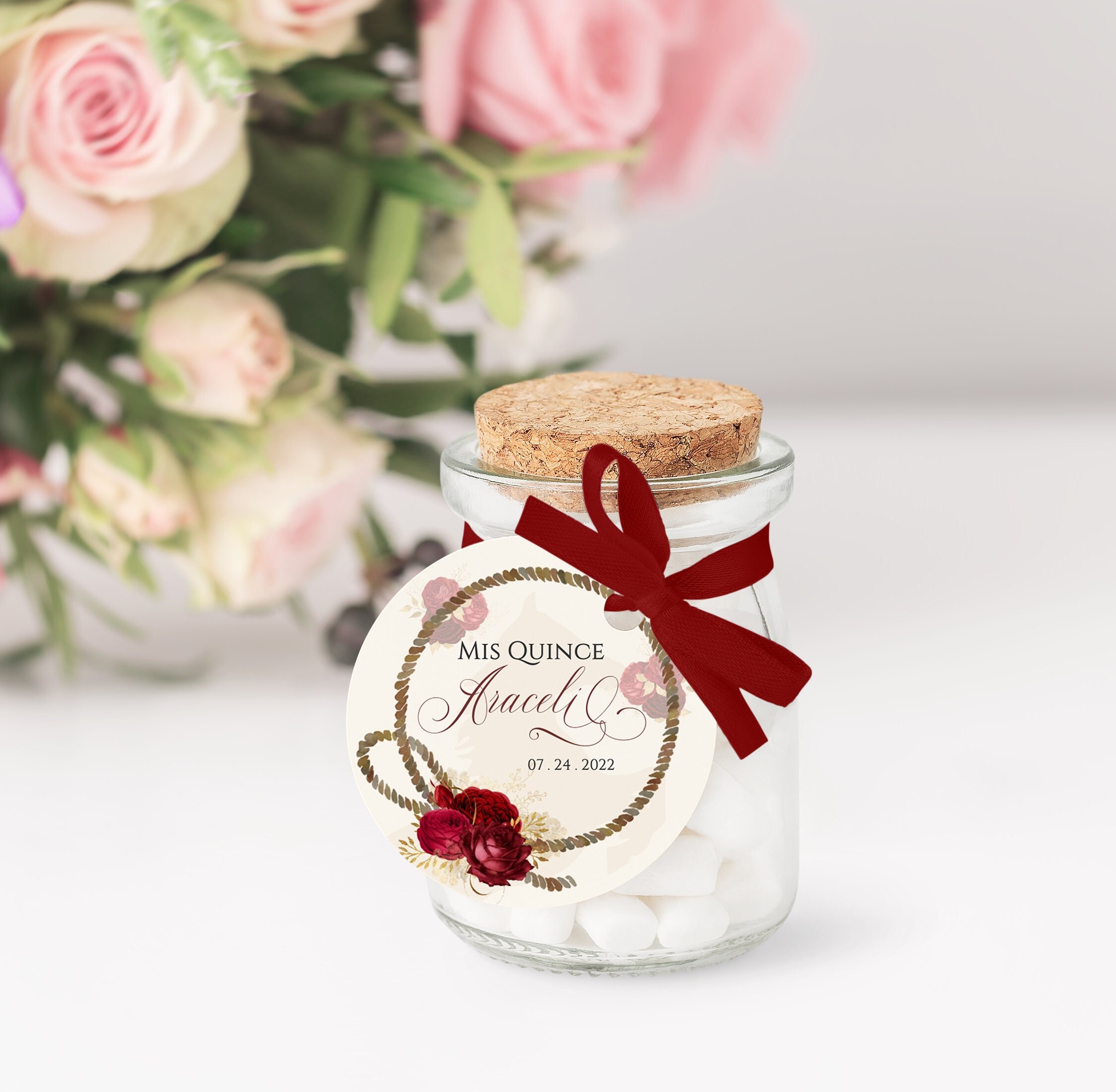 Red Charro Quinceanera Party Favors, Red Quinceanera Stickers, Red ...