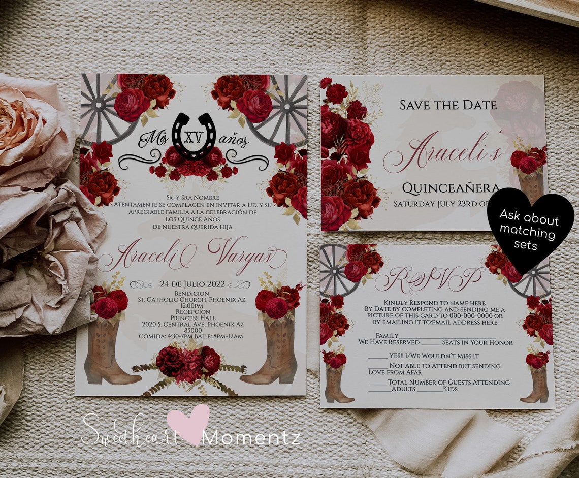 Emerald Charro Quinceanera Invitation Charro Quinceanera - Etsy