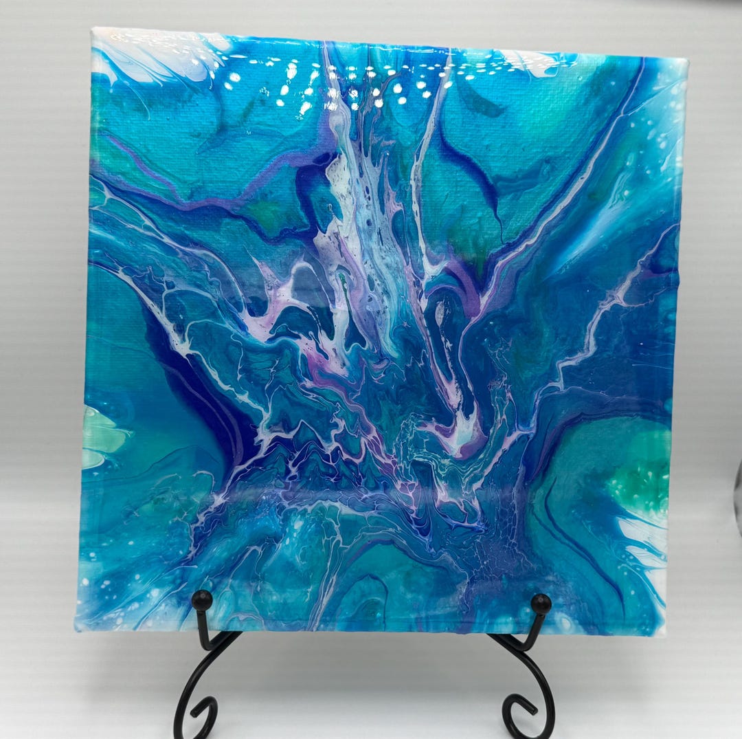 Fluid Art Trivet. 6” Decorative Tile With Protective Cork Backing ...