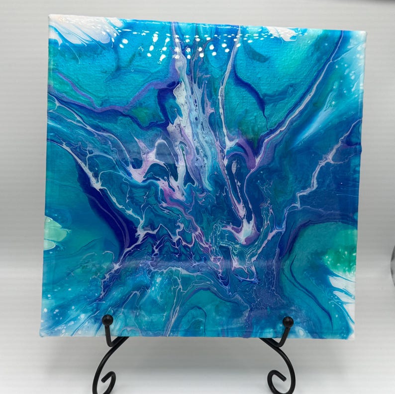 Fluid Art Trivet. 6” Decorative Tile With Protective Cork Backing ...