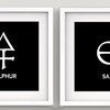 Three Alchemy Principles Symbols Print Set with Text, Sulphur, Salt ...
