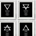 Four Elements Alchemy Symbols (with Details) Print Set, Fire, Water ...