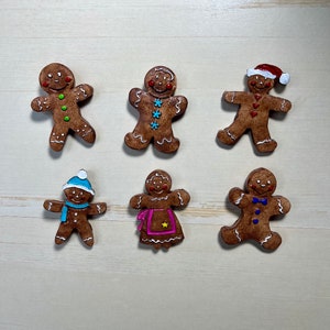 Cute Gingerbread Man Magnets Set of 6 Christmas Decor - Etsy
