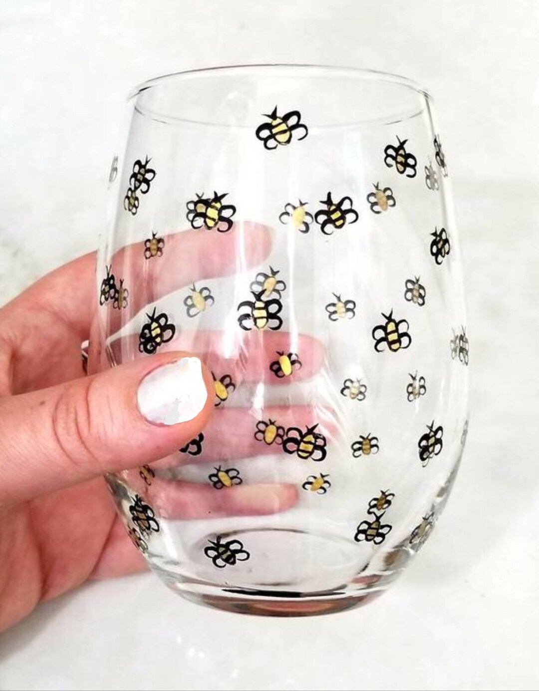 Bee Wine Glass Bumblebee Lover Gift - Etsy