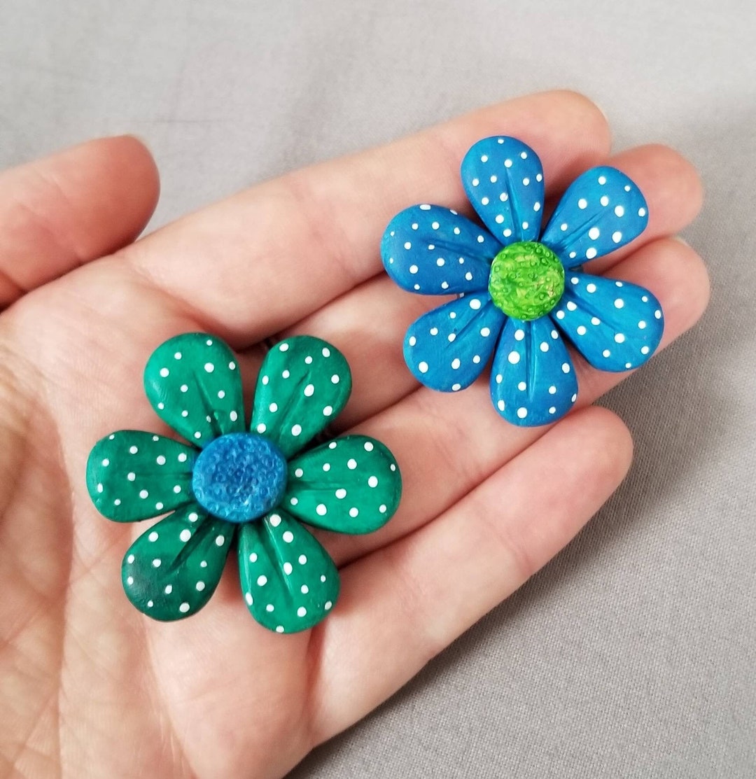 Cute Colorful Flower Magnets Polka Dot Realistic Colors Refrigerator ...