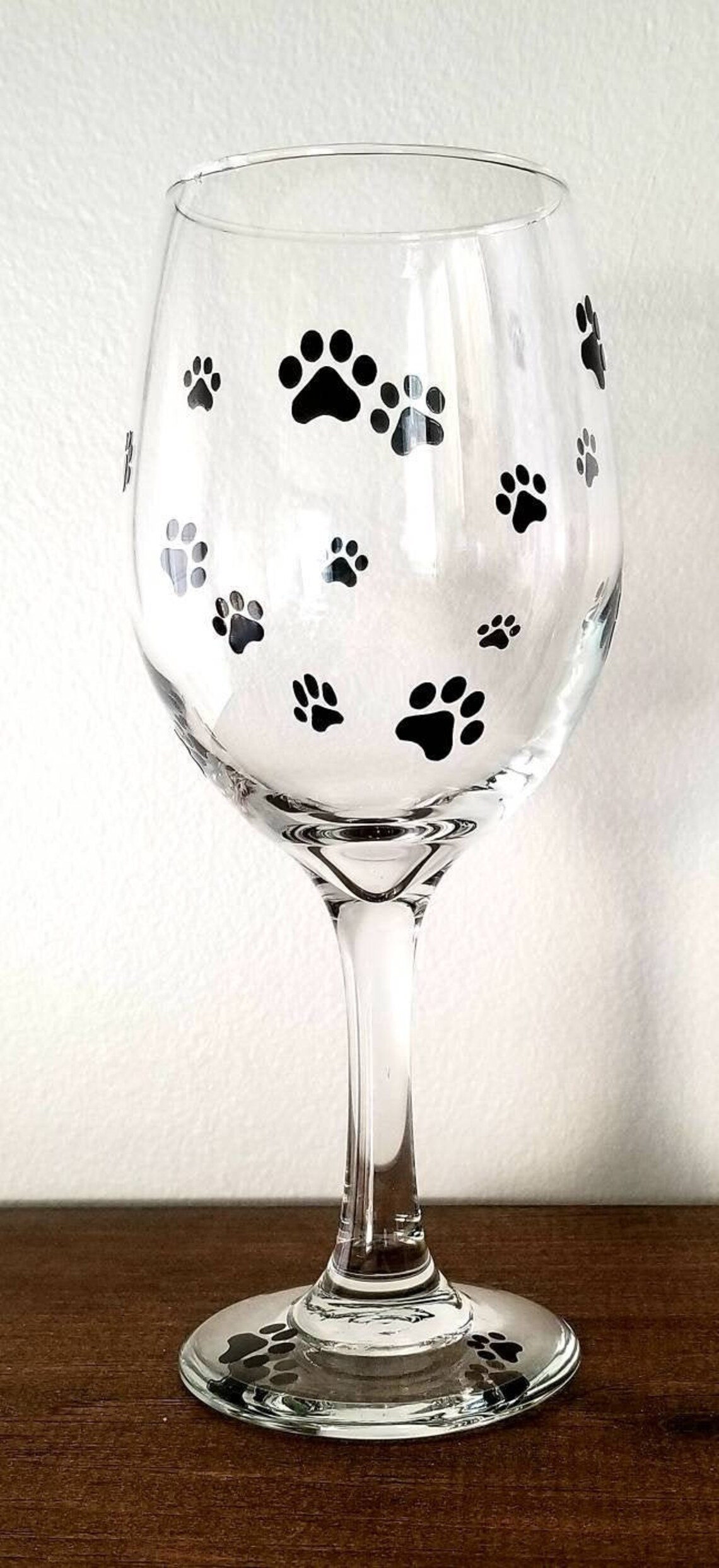 Paw Print Wine Glass - Etsy