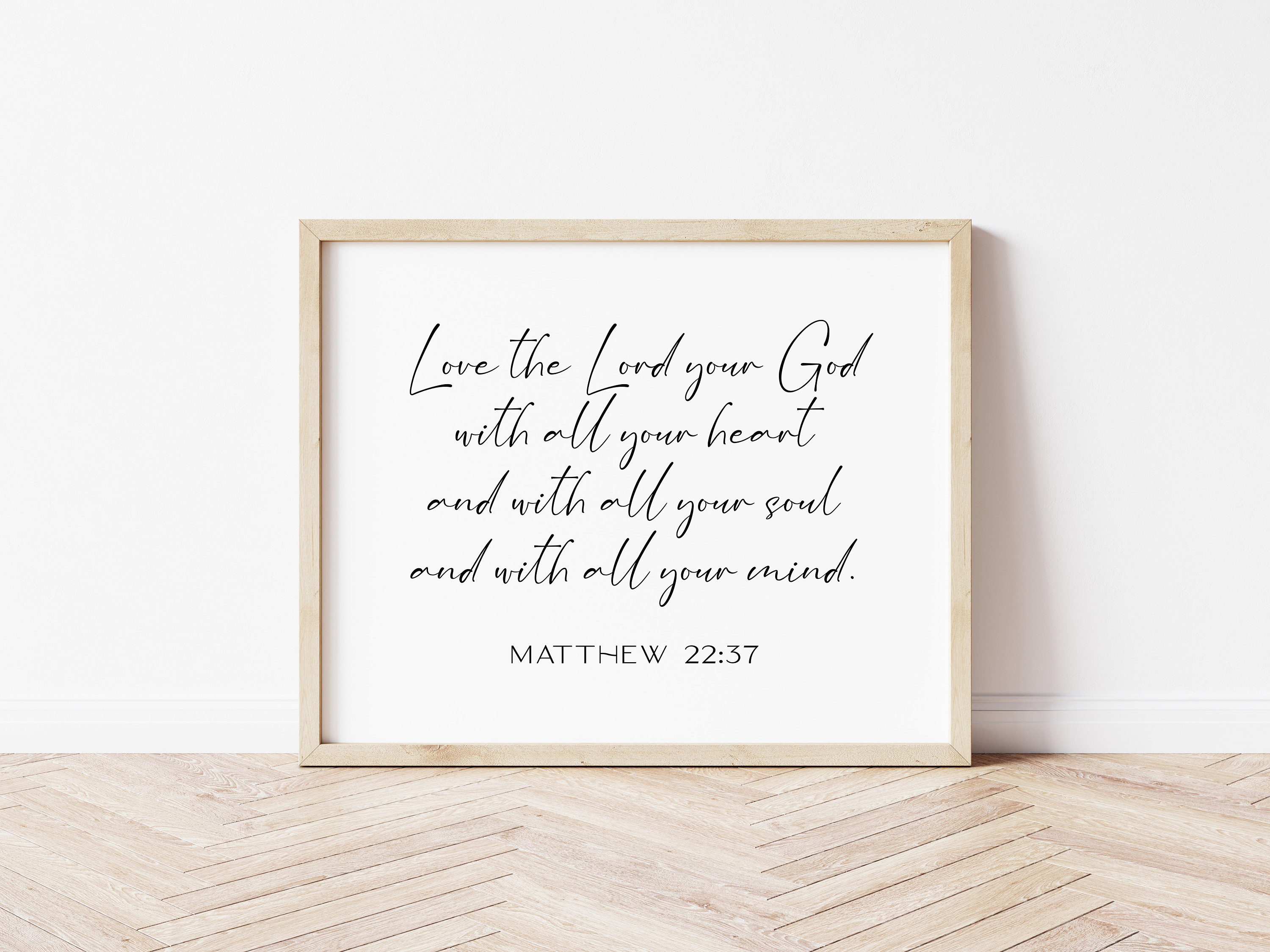 Love the Lord Printable Matthew 22:37 Bible Verse - Etsy