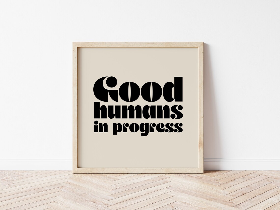 Good Humans in Progress || Mid-century Typography Printable ...