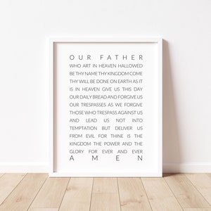 Our Father Prayer || Our Father Who Art in Heaven Print || Spiritual ...