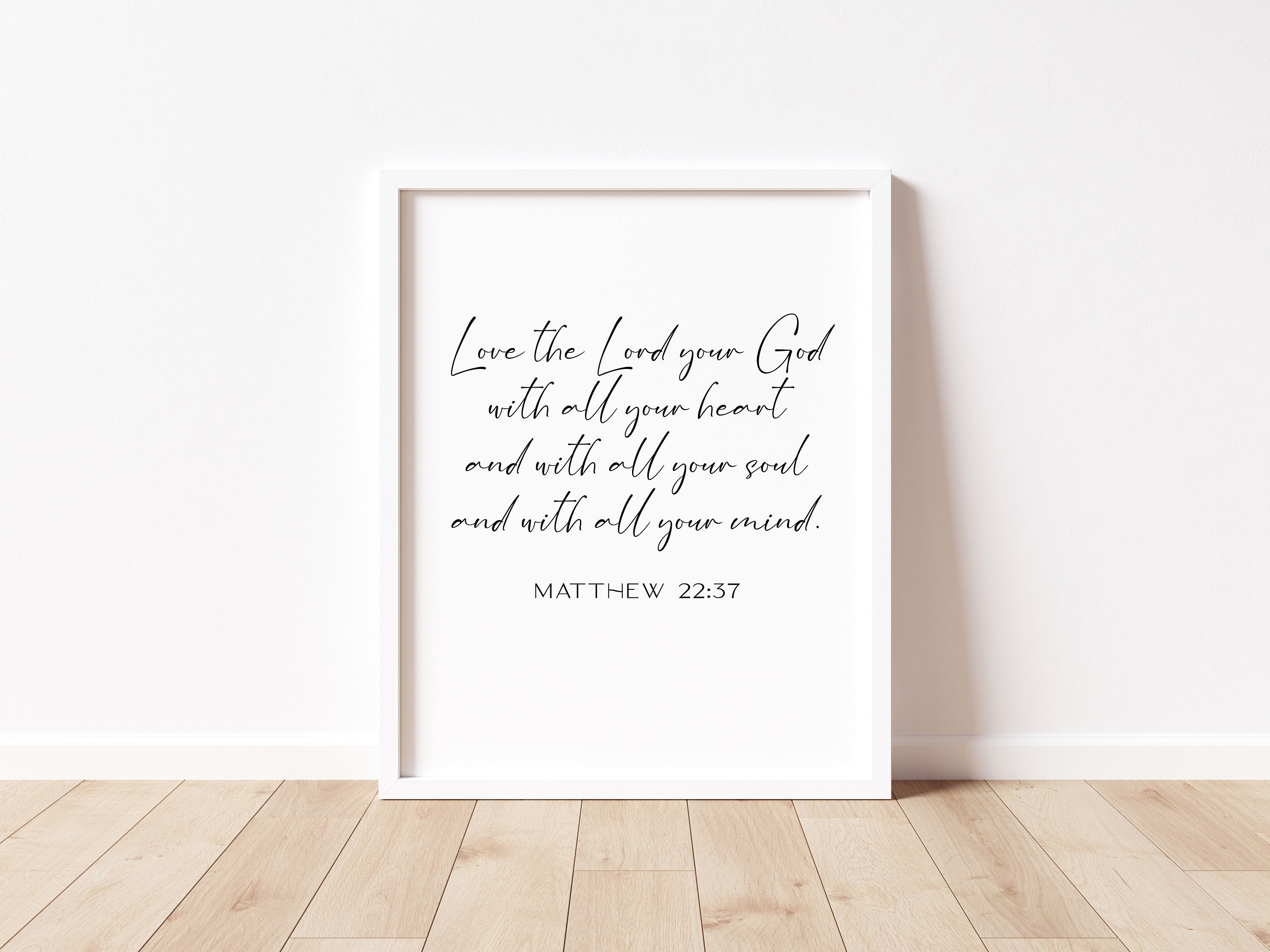 Love the Lord Printable Matthew 22:37 Bible Verse - Etsy