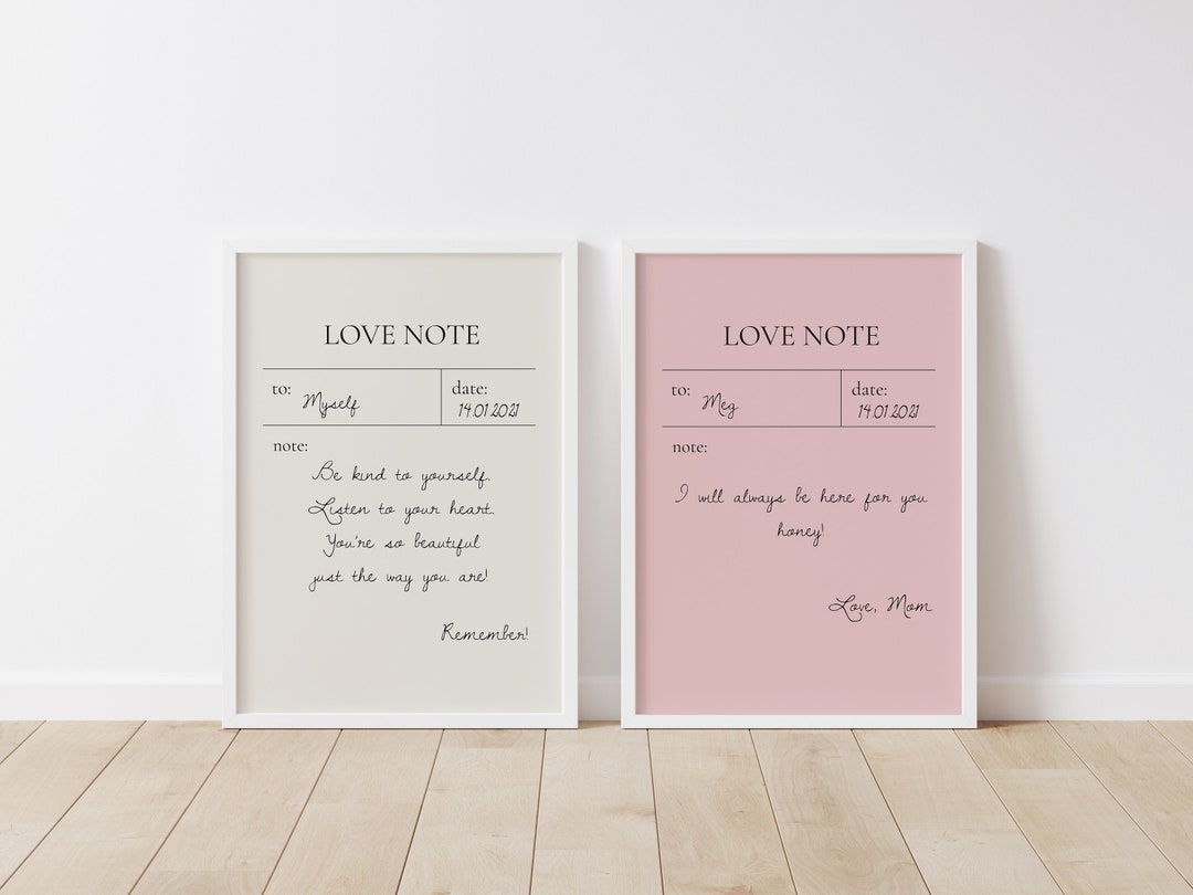 Personalized Love Note Print || Custom Note Print || Pastel Love Letter ...