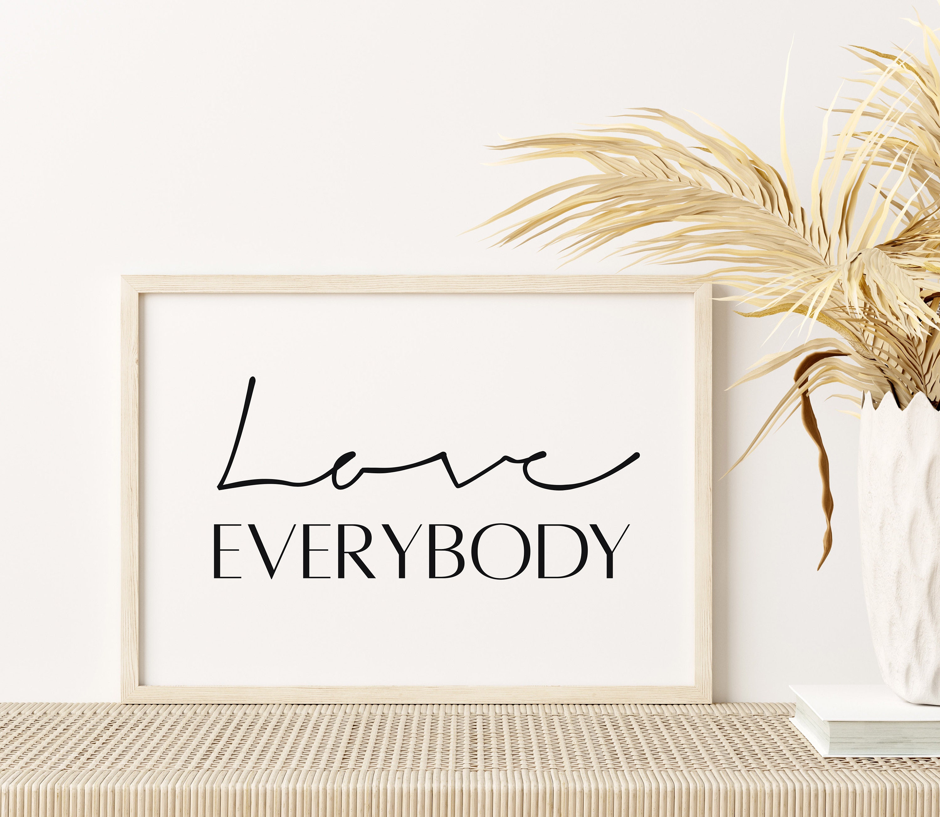 Love Everybody Typography Print Minimalist | Etsy