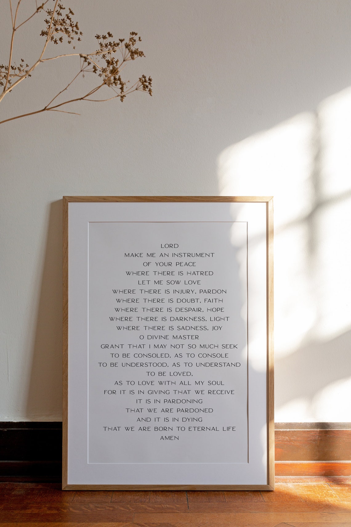 Lord Make Me an Instrument of Your Peace St Francis of Assisi Prayer ...