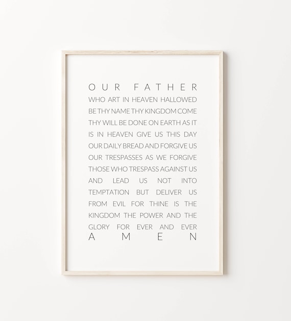 Our Father Prayer Printable Our Father Who Art in Heaven | Etsy