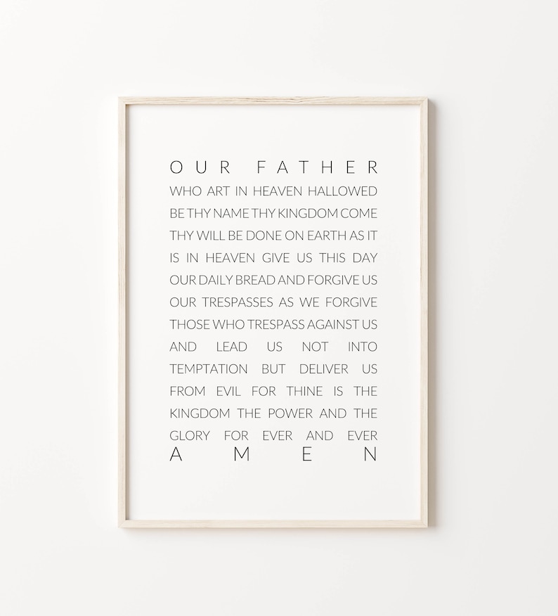 Our Father Prayer Printable Our Father Who Art in Heaven Spiritual ...