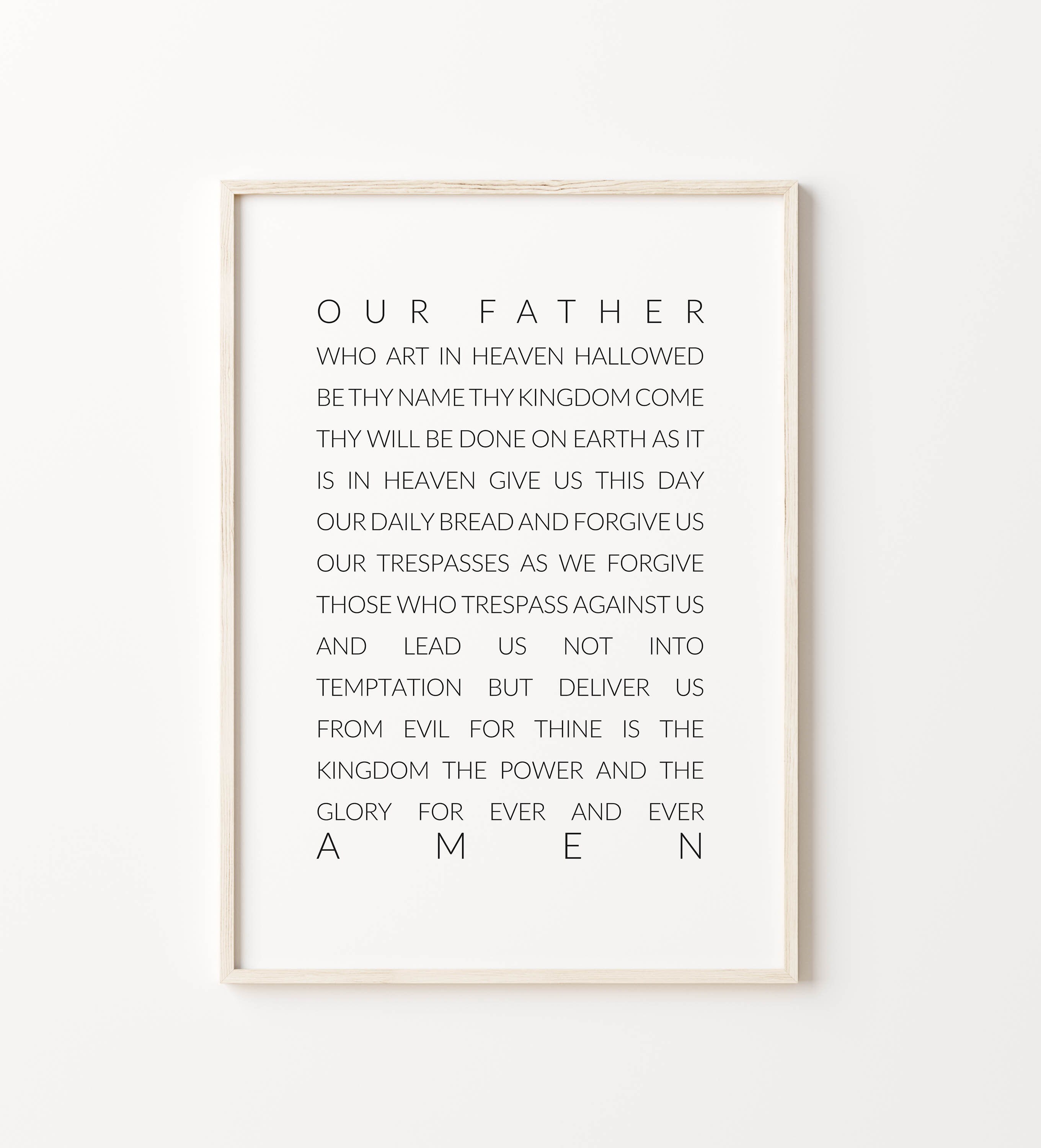 Our Father Prayer Printable Our Father Who Art in Heaven Spiritual ...