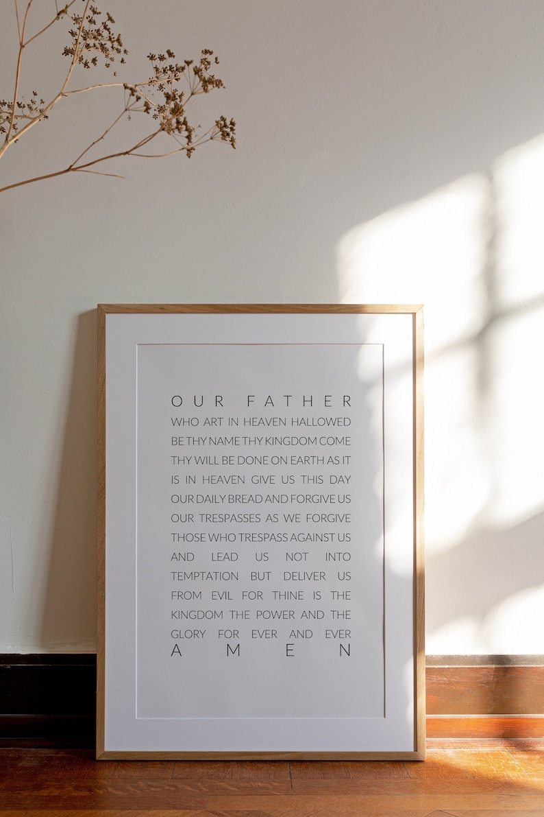 Our Father Prayer Printable Our Father Who Art in Heaven Spiritual ...