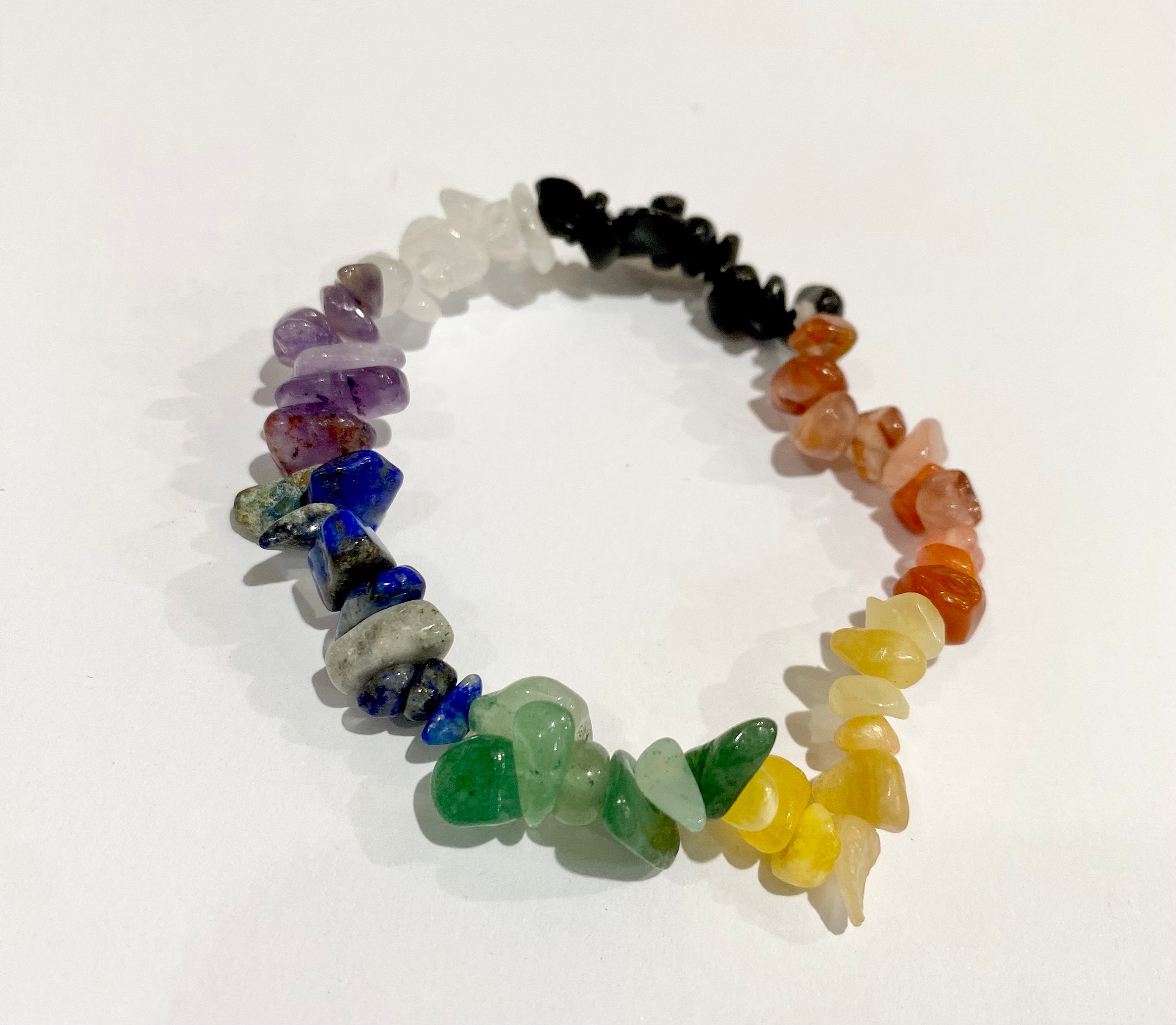 7 Chakras Handmade Bracelet / Amethist Handmade Bracelet With Natural ...