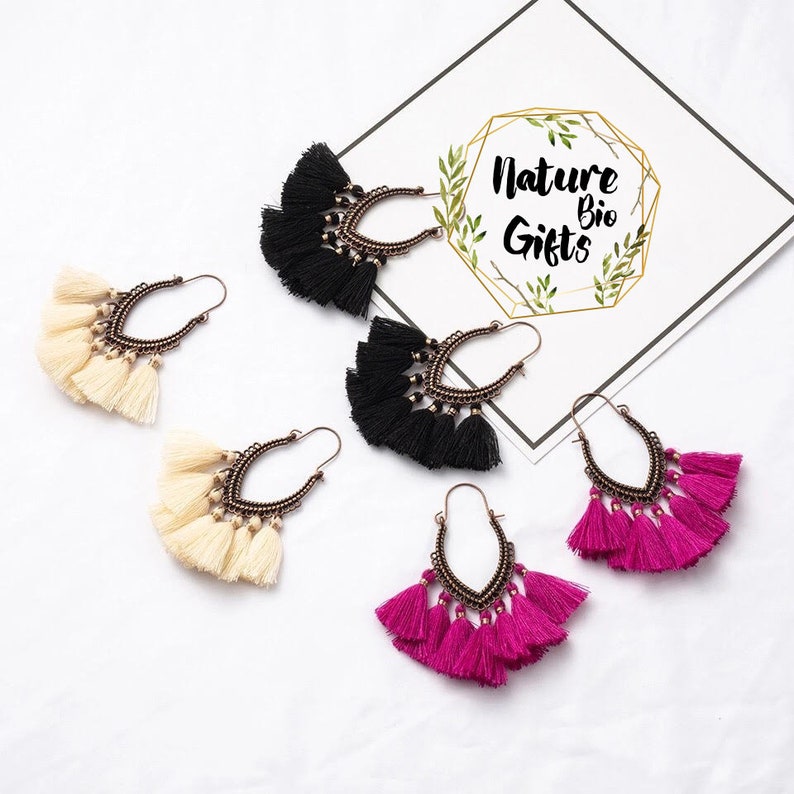 Vintage Boho Bohemian Ethnic Tassel Drop Dangle Hanging - Etsy